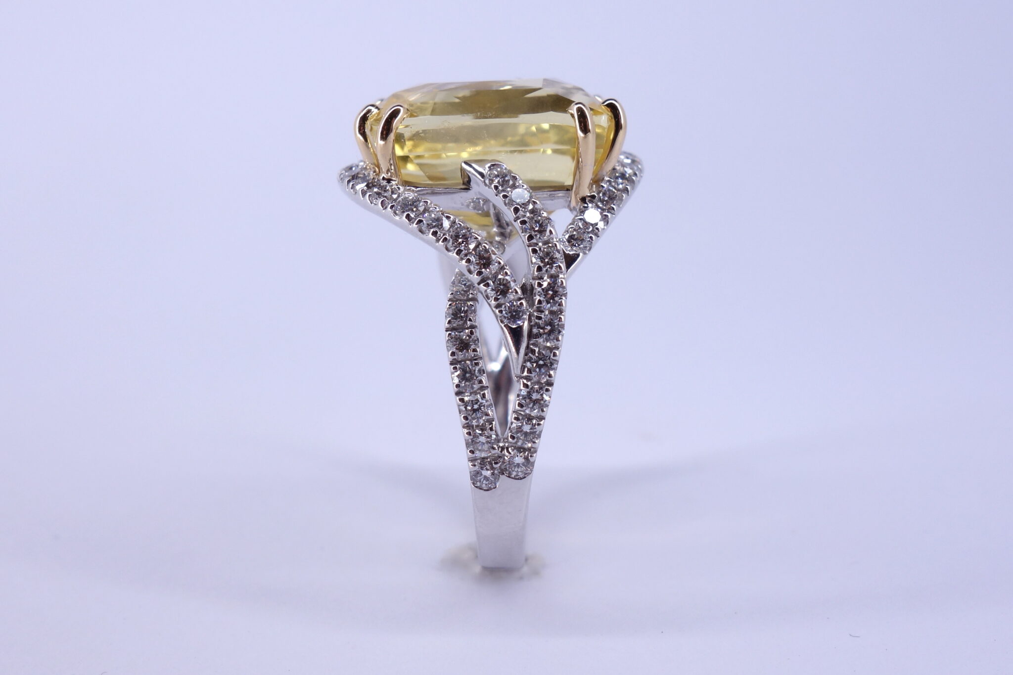 BAGUE « SARAH » BICOLORE SAPHIR JAUNE - Vanhoye